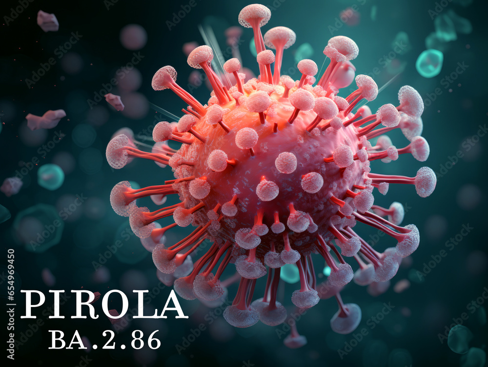 BA.2.86 Pirola Coronavirus new variant background design with virus ...