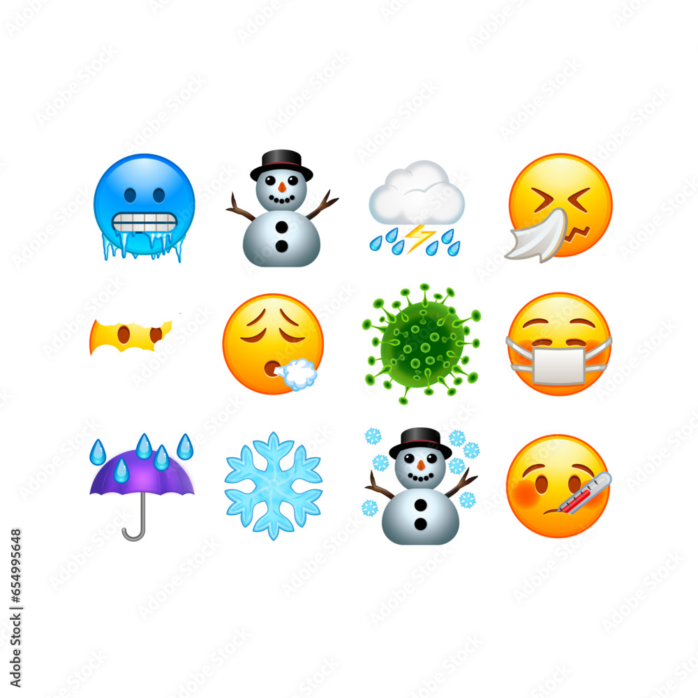 Emojis iOS Frío Stock Vector | Adobe Stock