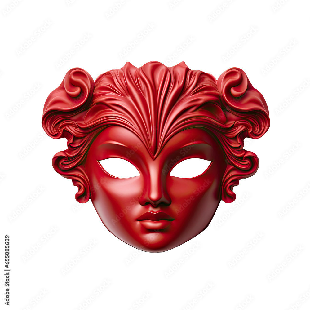 A red Venetian mask from seventeenth-century for a carnival party in ...