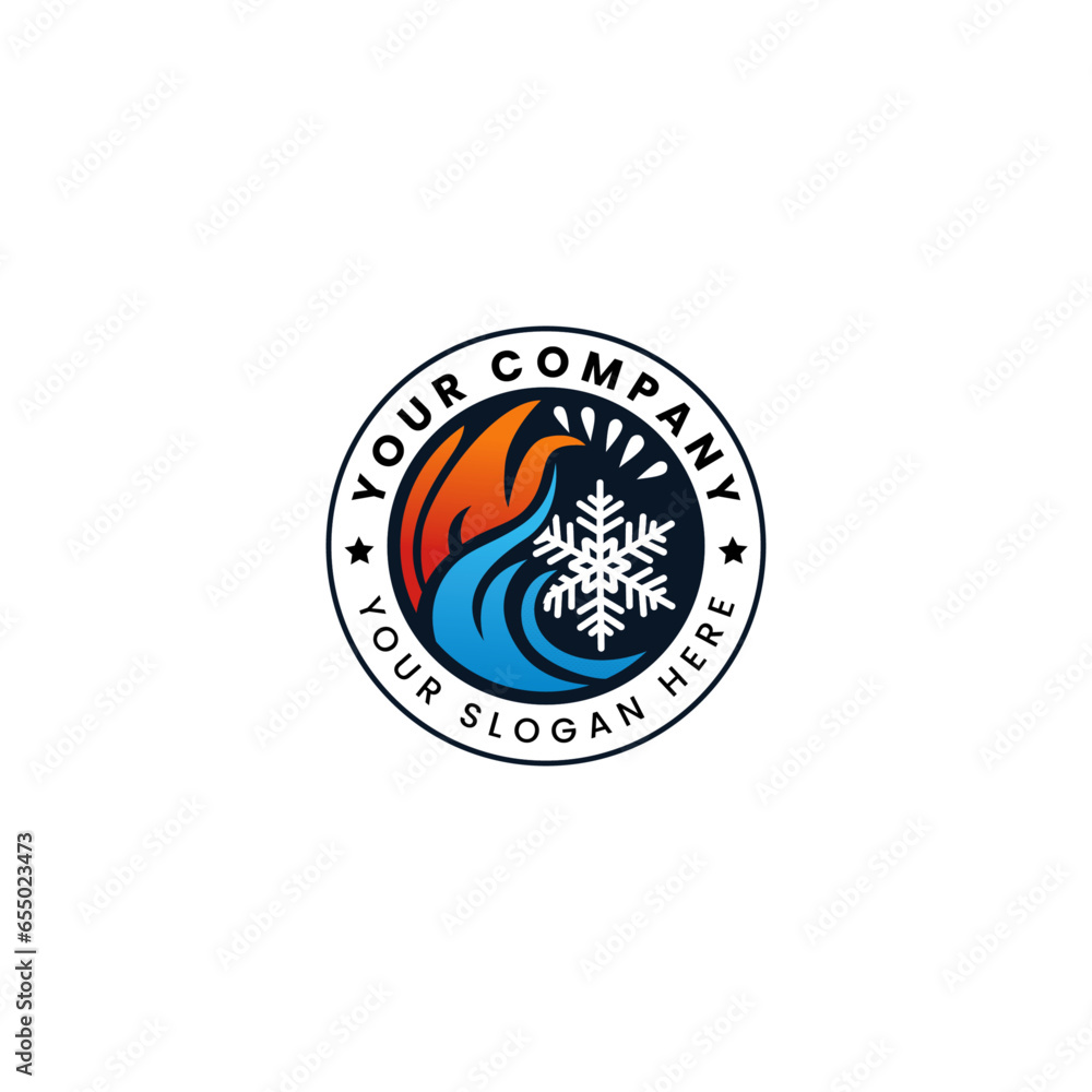 Heating, ventilating and air conditioning symbols. Hvac logo design ...