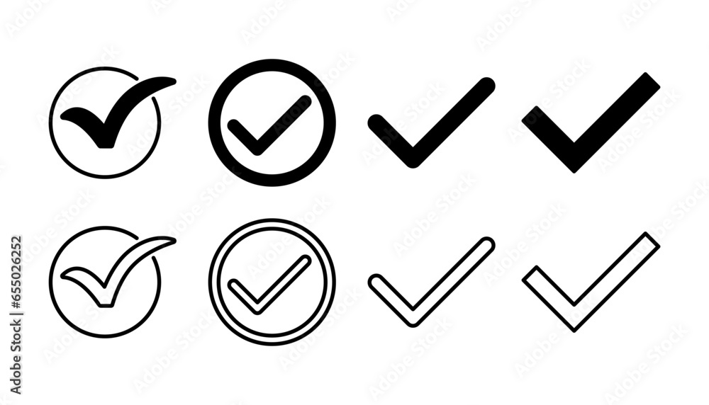 Vetor de check icon vector. check mark icon. check list button icon. do ...
