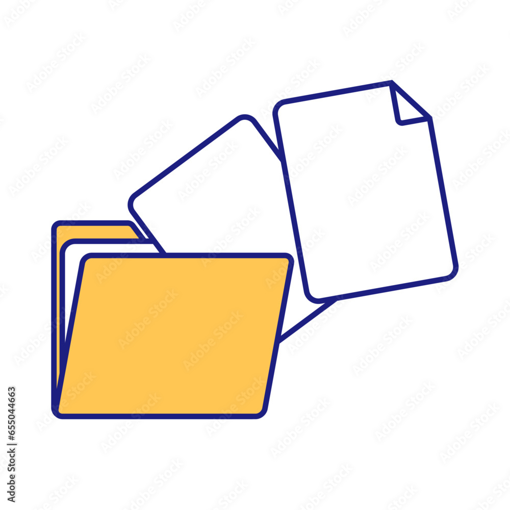 Vector file folder icon on white background Stock Vector | Adobe Stock