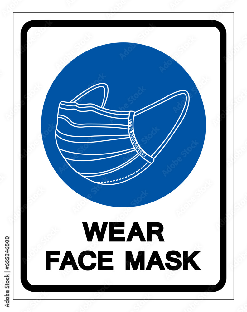 Wear Face Mask Symbol Sign, Vector Illustration, Isolate On White ...
