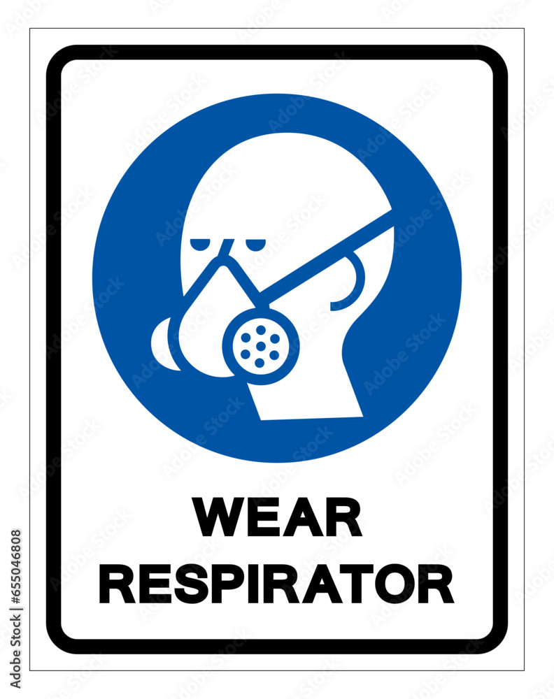 Wear Respiratory Protection Symbol Sign,Vector Illustration, Isolated ...