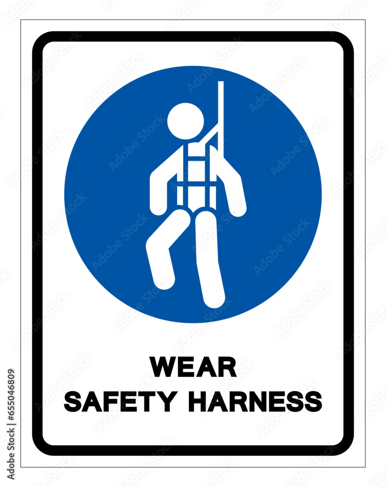 Wear Safety Harness Symbol Sign ,Vector Illustration, Isolate On White ...