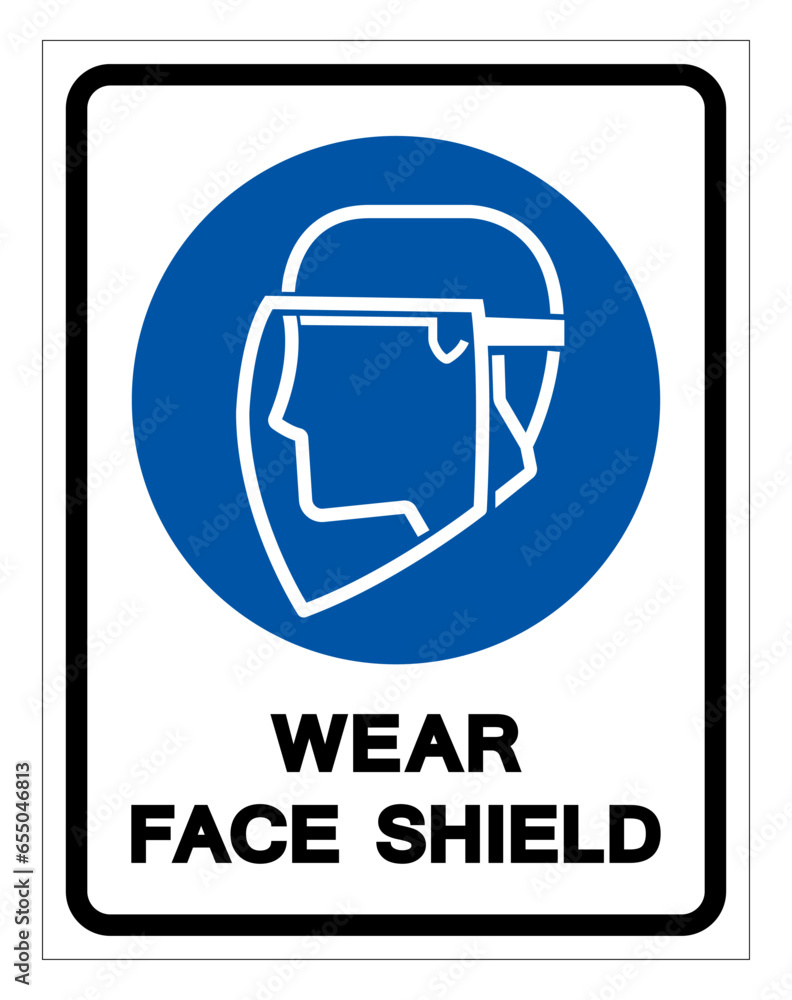 Wear Face Shield Symbol Sign ,Vector Illustration, Isolate On White ...