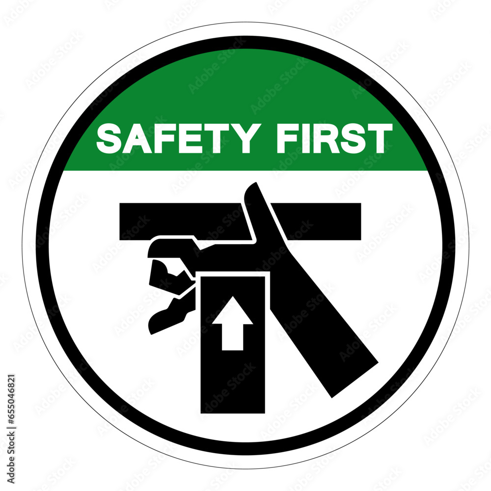 Safety First Hand Crush Force From Below Symbol Sign, Vector ...