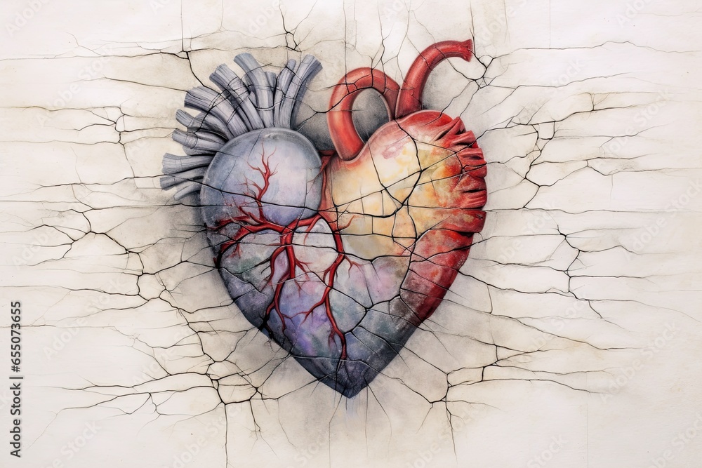 Broken Human Heart Drawing
