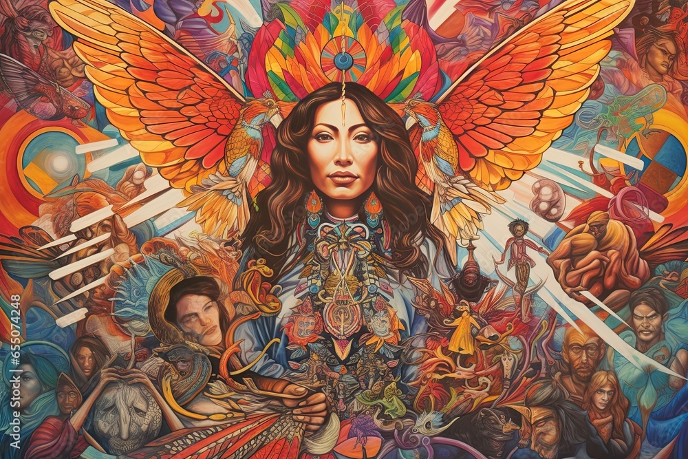 Vibrant Chicano Street Mural: Cultural Icons, Historical Events, Unity ...