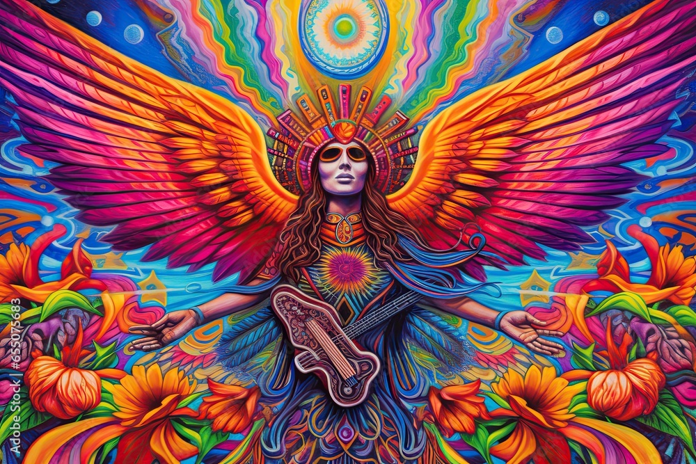 Vibrant Street Festival Celebrating Chicano Culture: Colorful Banners ...