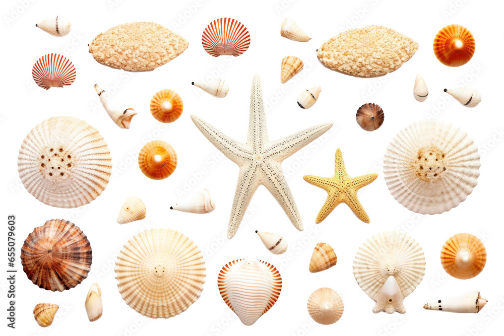 Sea shells isolated on transparent background,Transparency Stock ...