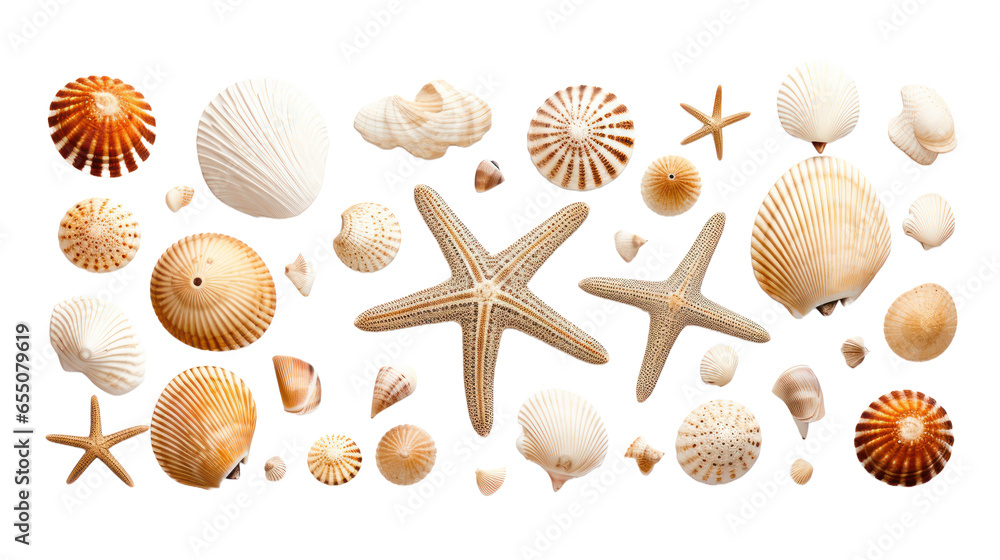 Sea shells isolated on transparent background,Transparency Stock ...
