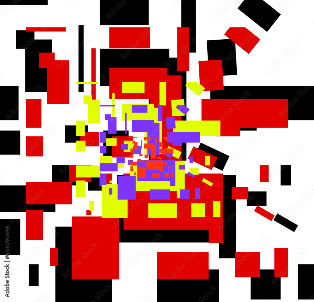 Geometric shapes decrease towards the center, changing only in scale ...