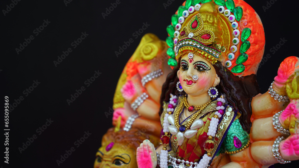 Navaratri Godess Durga idol. Durga Puja is biggest religious festival ...