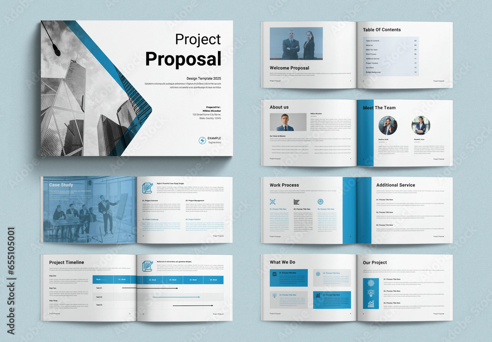 Project Proposal Template Landscape Stock Template | Adobe Stock