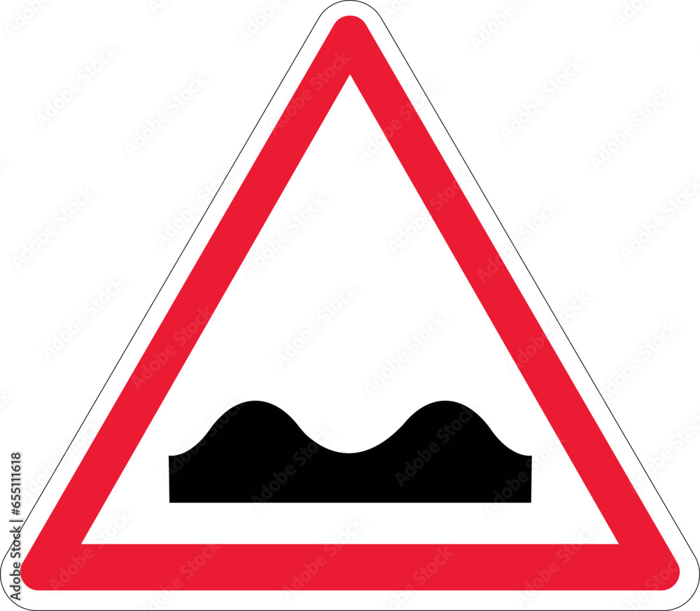 Panneau de danger Cassis ou dos d'âne - A2a Stock Vector | Adobe Stock