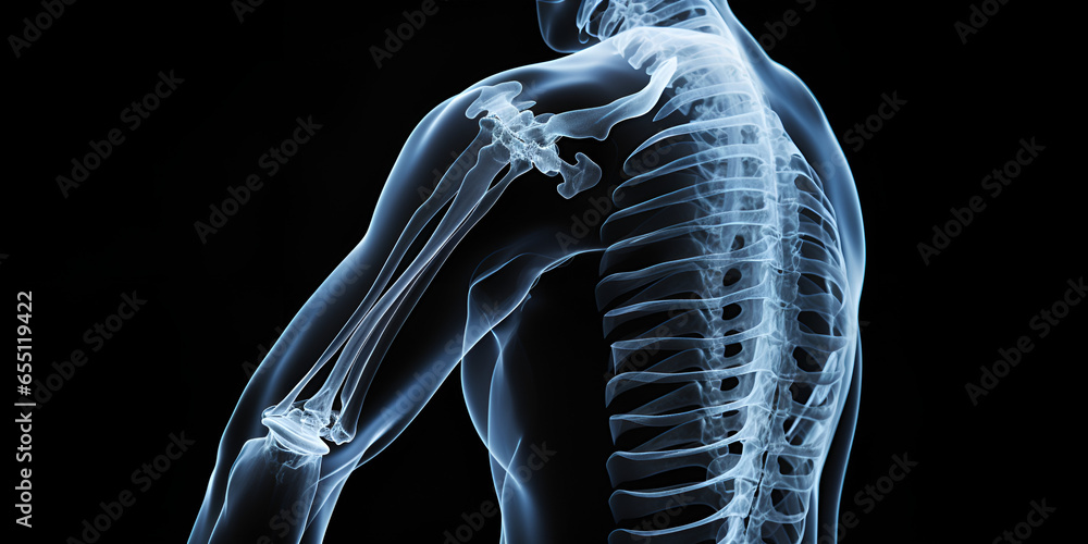 Human Shoulder X-ray Film. Medical X-ray of Shoulder Orthopedic ...