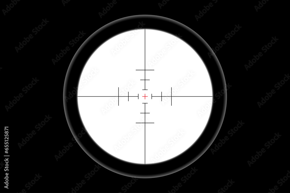 Sniper rifle scope with measurement marks isolated on a transparent ...