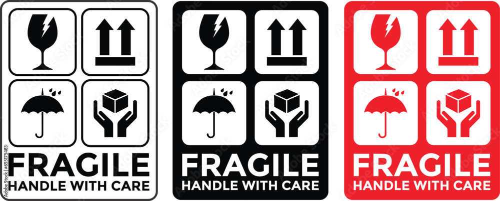 Fragile Handle with Care Sticker or label Collection. Labels for ...