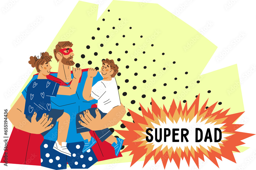 Father's Day Super Dad card template. Card that will show love and ...