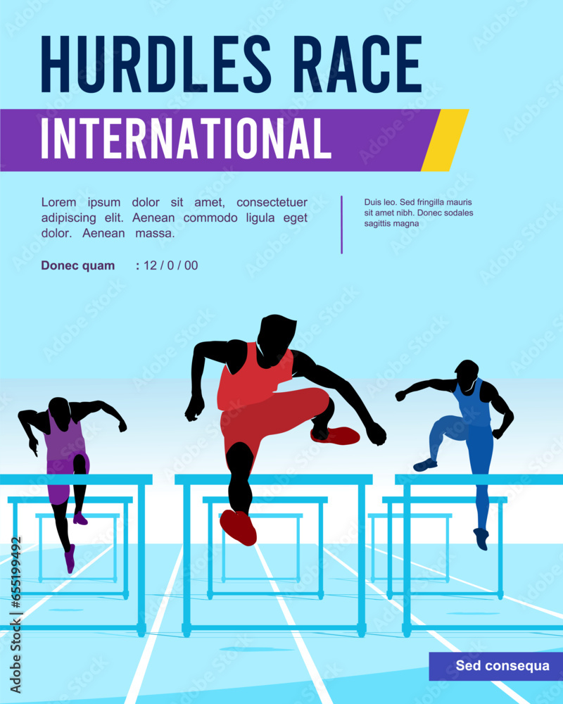 Great simple hurdles run race background design for any media Stock Vector | Adobe Stock