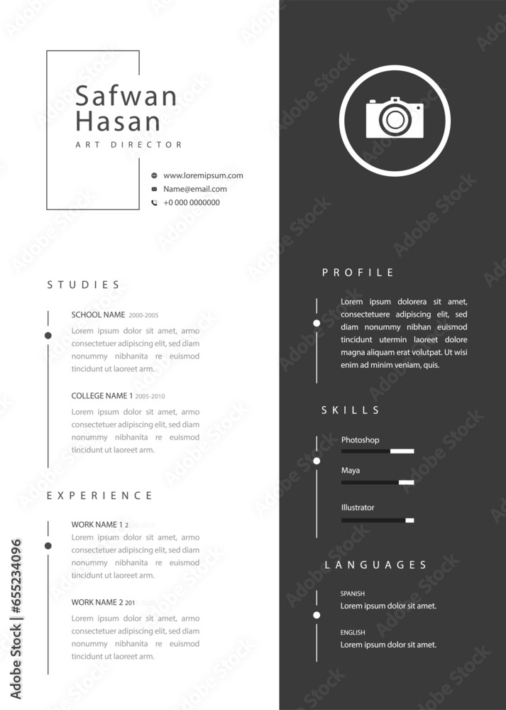 Infographic Cv template.Classy employment interview minimalist sample ...
