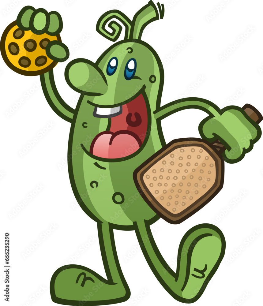 Silly pickle cartoon mascot character with a goofy look on his face ...