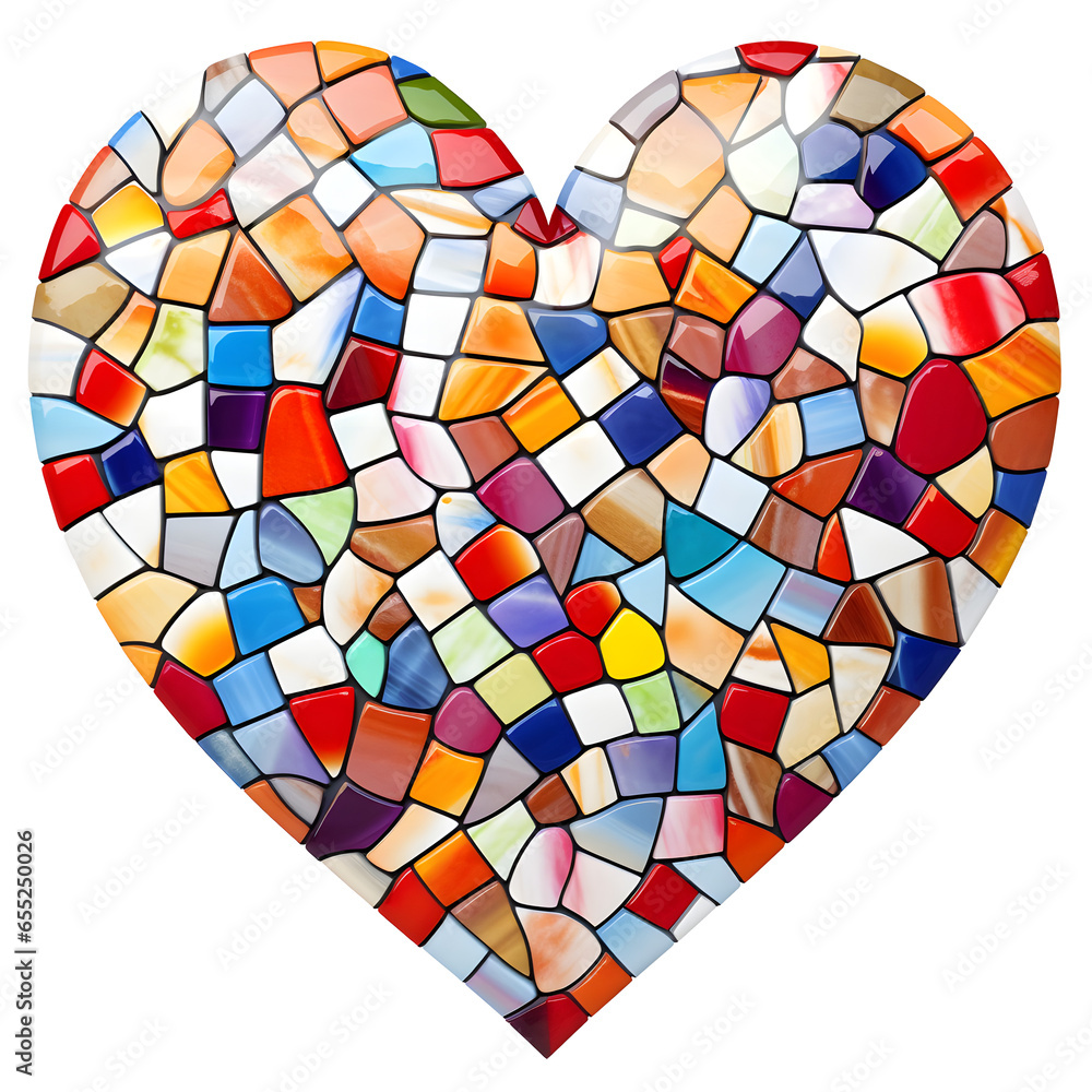 Clipart of mosaic heart, valentine's day clipart, transparent ...