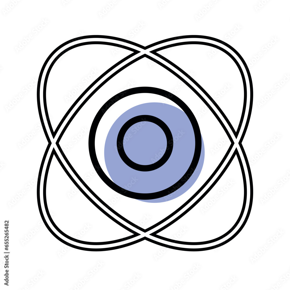 Atom icon, Atomic symbol, Science illustration, Microscopic graphic ...