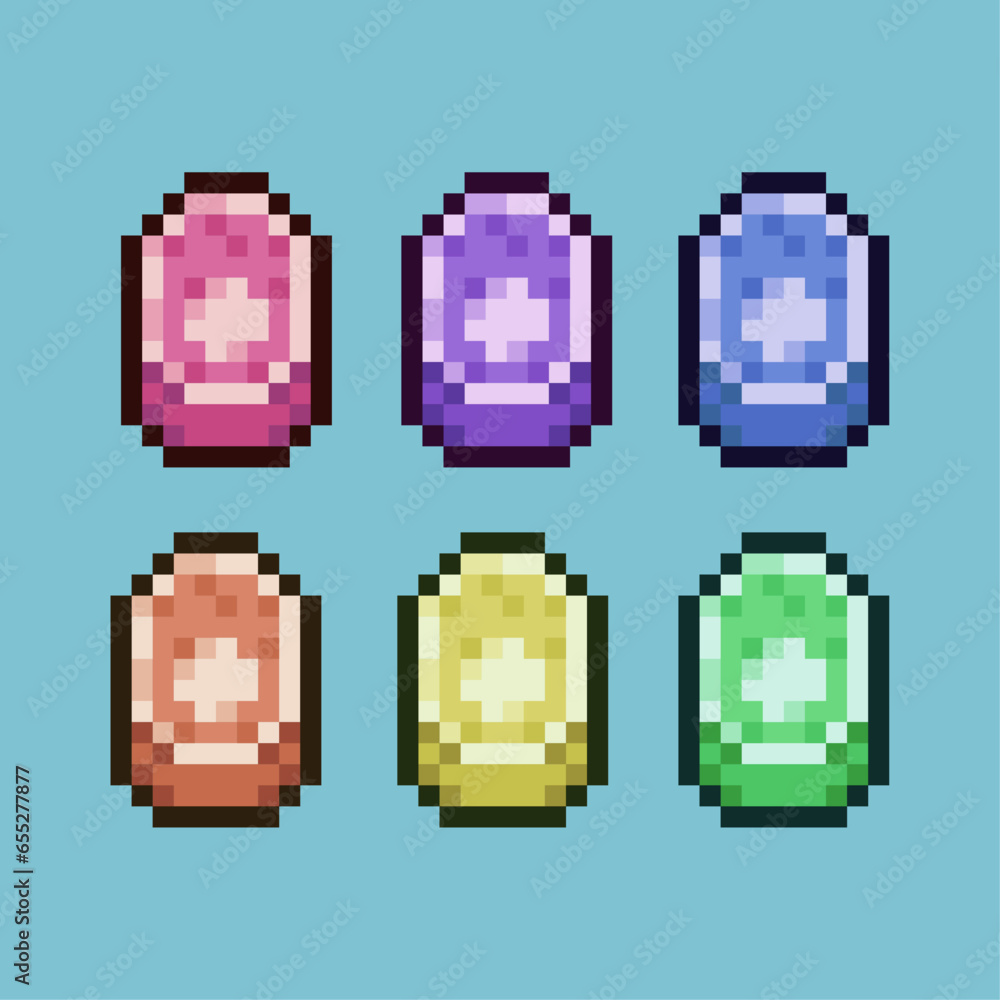 Pixel art sets of raw meat food with variation color item asset. Simple ...