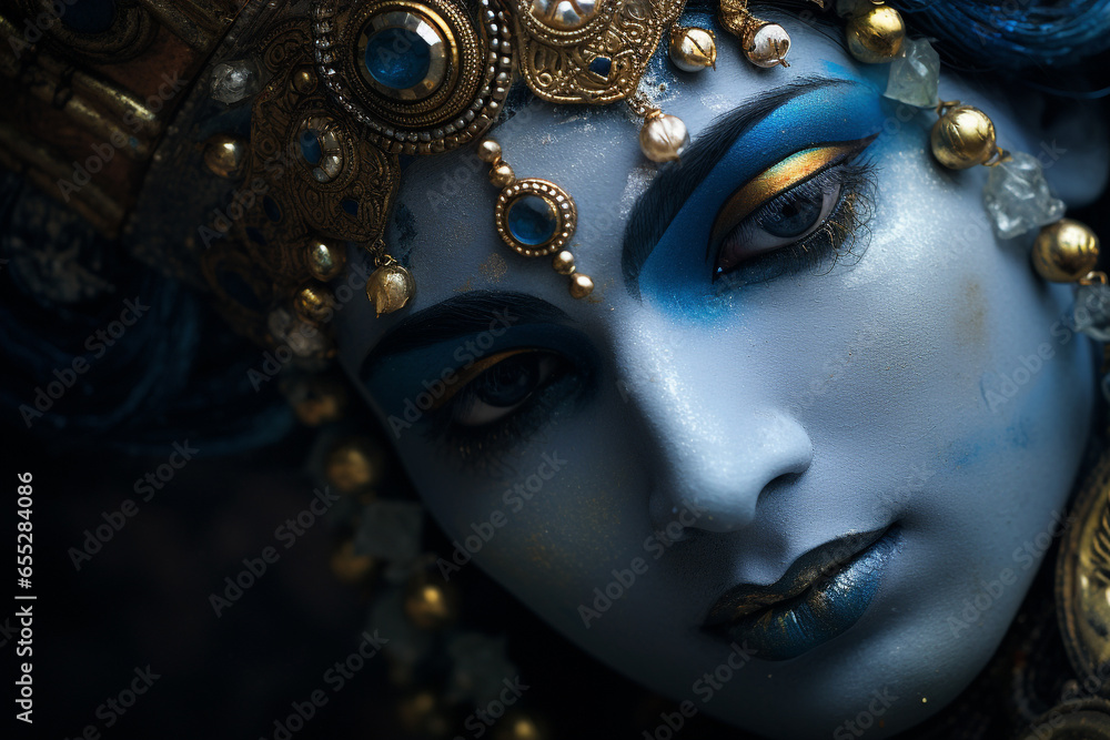 Culture and religious, states of mind concept. Lord Hindu god Krishna ...