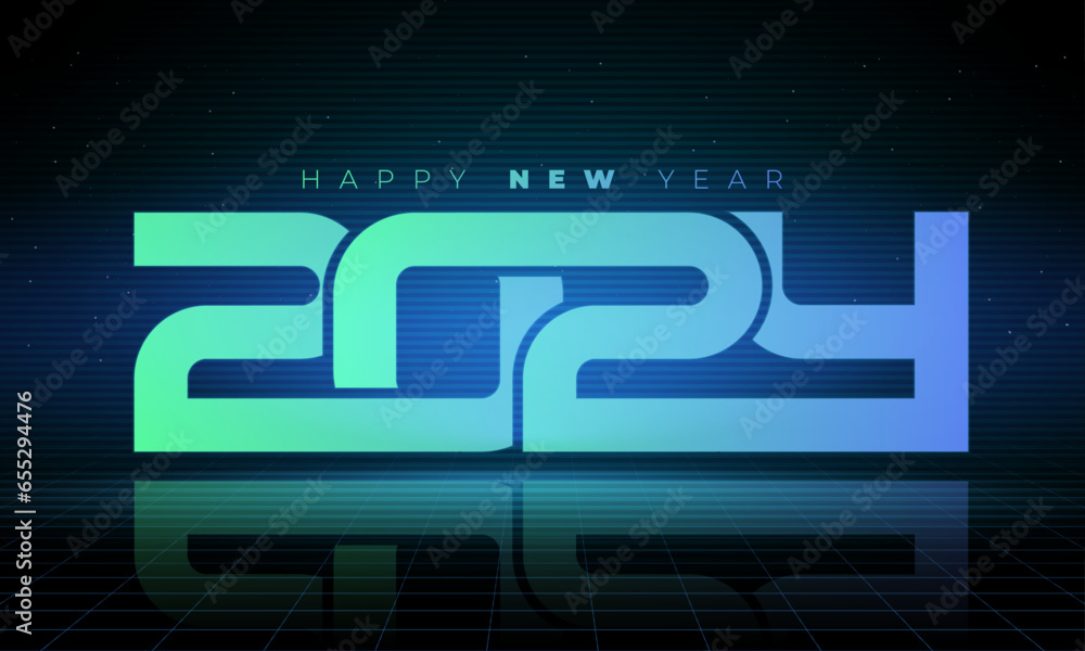 2024 Text Design. Vector 2024 neon Illustration Design Element for New ...