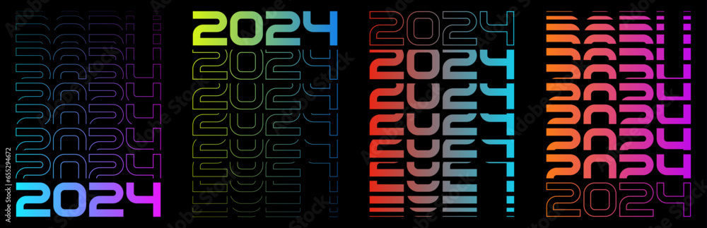2024 Text Design. Vector 2024 Typography Illustration Design Element ...