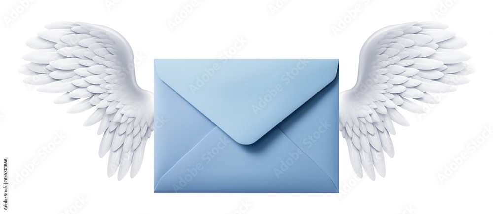 Letter Mail Envelope With Wings Isolated on Transparent Background ...