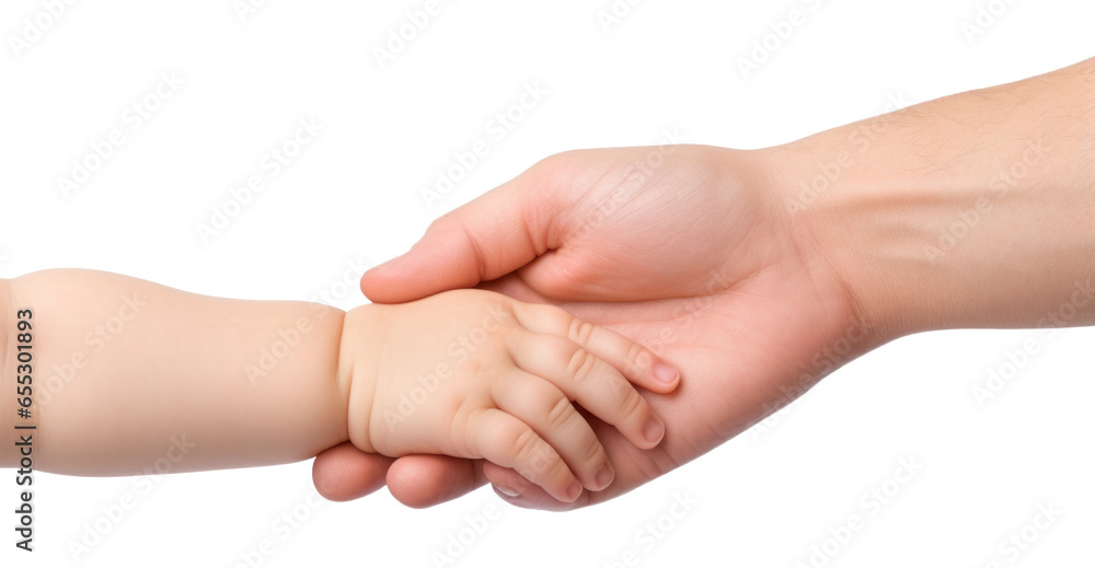 Hand Holding Baby Hand Isolated on Transparent Background Stock ...
