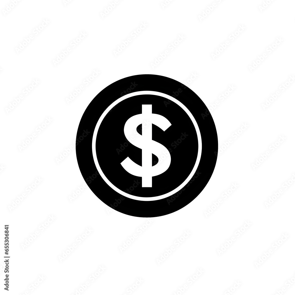 Minimalistic Dollar Sign Icon, business clipart, transparent background ...