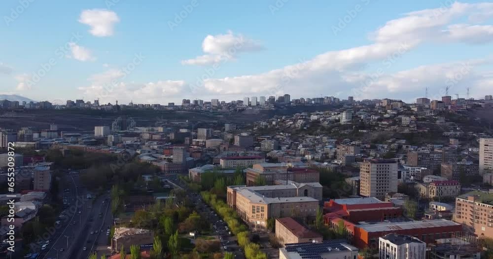 Drone footage offers a panoramic view of Yerevan, Armenia's vibrant ...