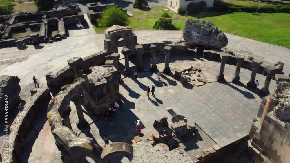 Drone footage captures the enigmatic ruins of Zvartnots, Armenia. These ...