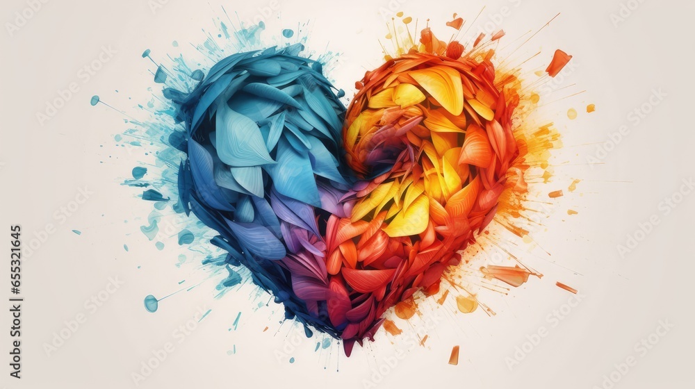 An image of a heart with warning signs, such as a lightning bolt or ...