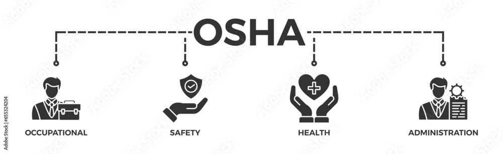 OSHA banner web icon vector illustration concept for occupational ...
