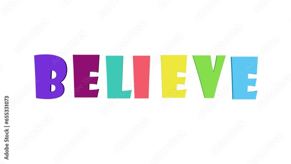 Believe in yourself text animation, motivational inspirational Positive ...