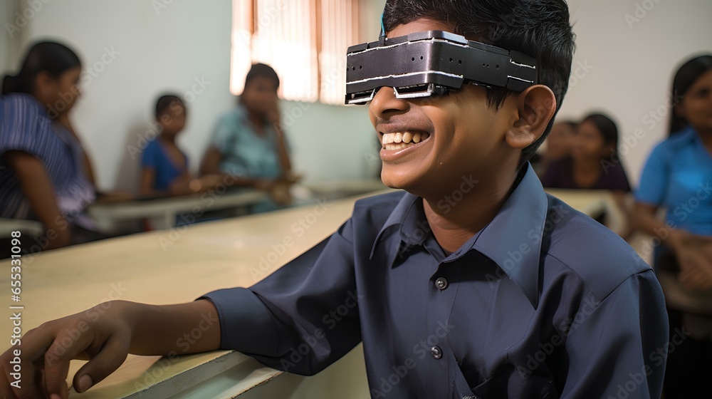 blind people learn to read braille, braille day ai generated Stock ...