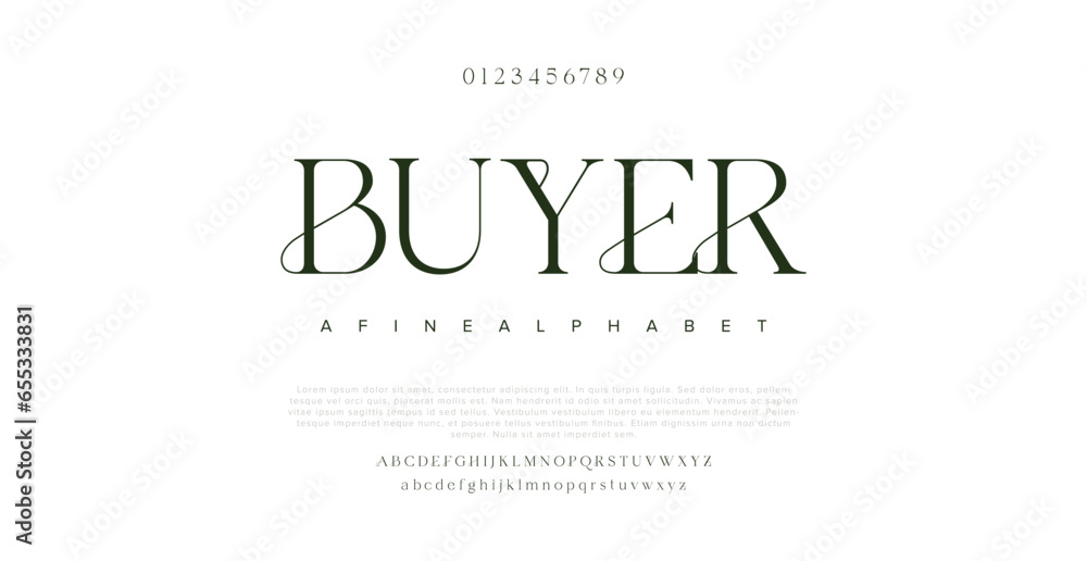 Buyer Lettering Minimalist Fashion. Elegant alphabet letters serif font ...