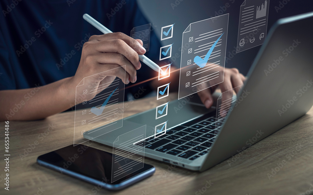 Document management checklist digital online form concept. Online ...