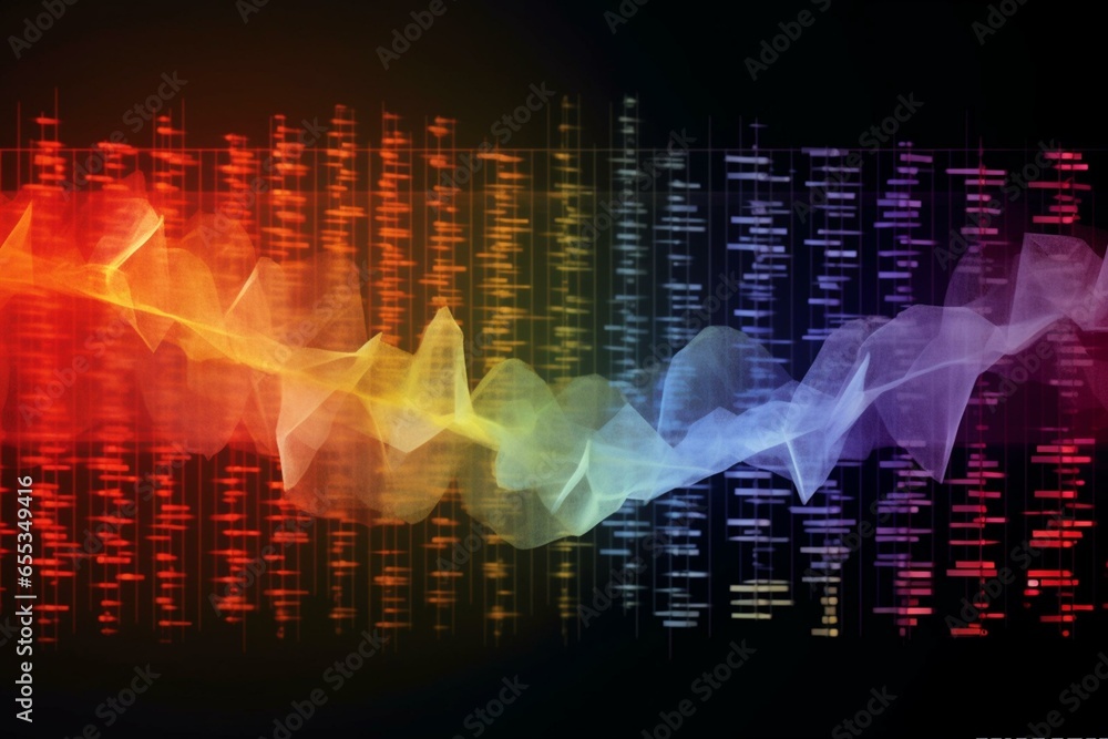 DNA trace file showing sequencing results in a chromatogram. Generative ...
