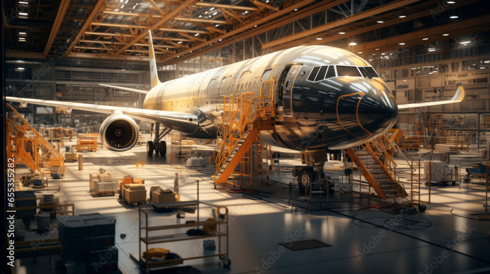 Photo & Art Print A sprawling aerospace manufacturing facility with ...