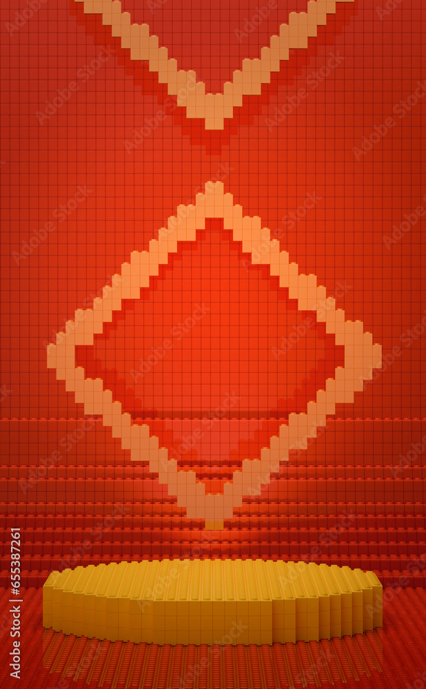 Lego Plastic brick round podium, modern pedestal and platform, stand ...