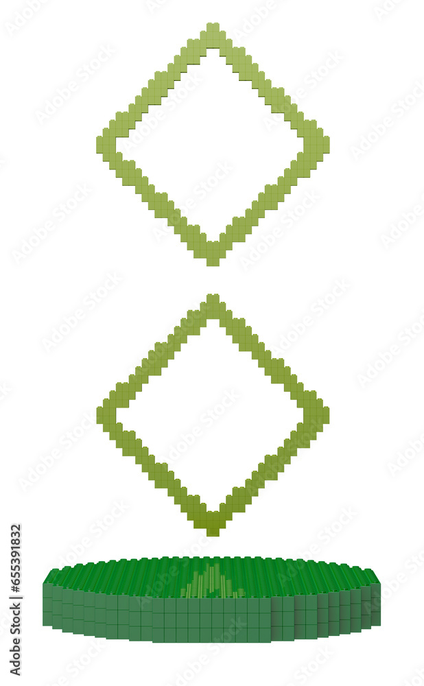 Lego Plastic brick green round podium, modern pedestal and platform ...