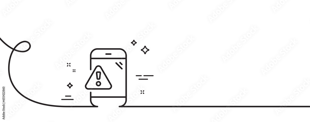 Vektorová grafika „Warning message line icon. Continuous one line with ...