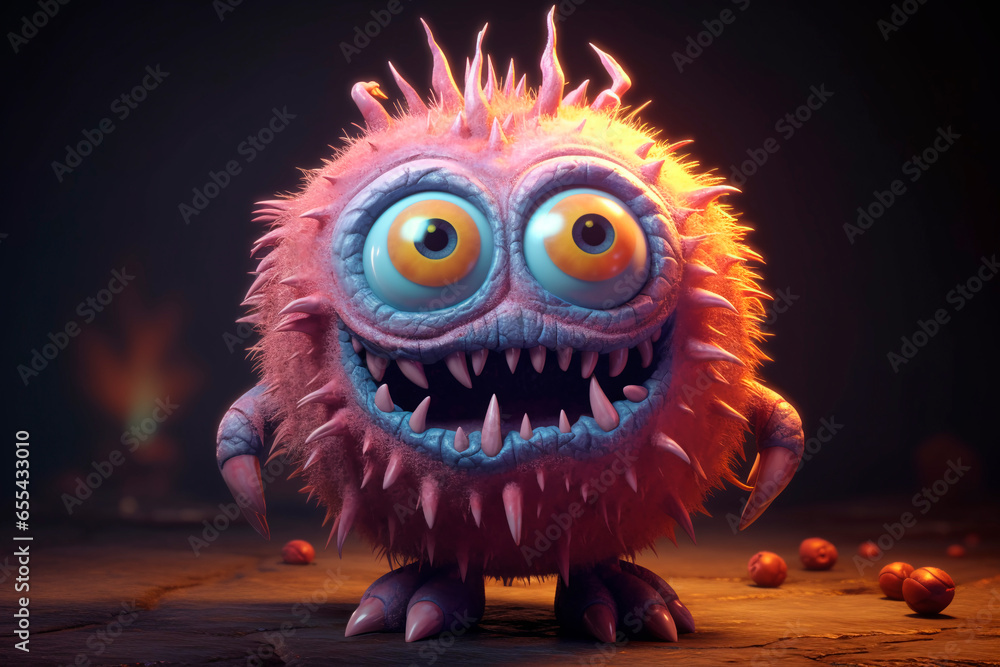 Scary Halloween monster. Funny cartoon classic halloween character ...